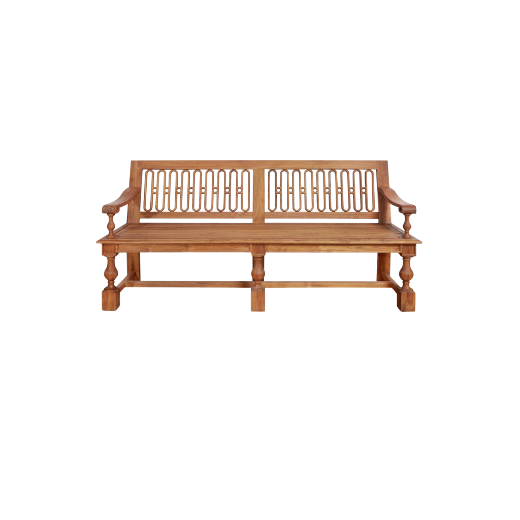 Solid Wood Outdoor Bench for Park and Coastal Areas