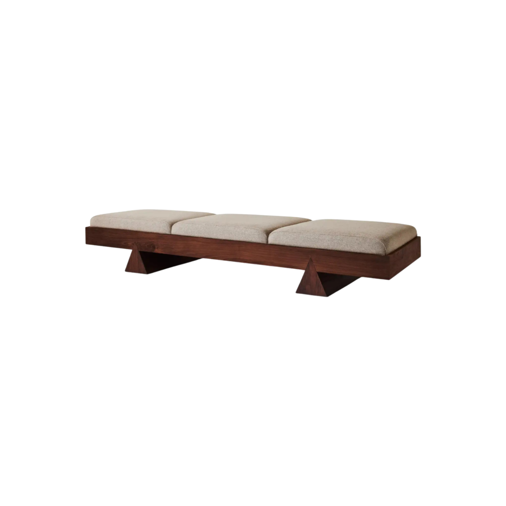 Minimalist Wooden Long Bench for Outdoor Resort Areas