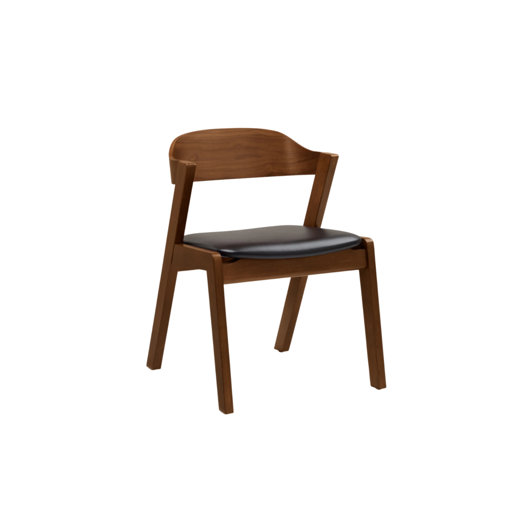 Elegant Wood Cafe Chair with Padded PU Leather Seat